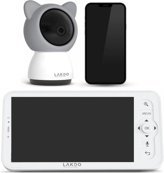Lakoo BabyGuard Babyfoon - met Camera én App - 1080 PH - Baby monitor | bol