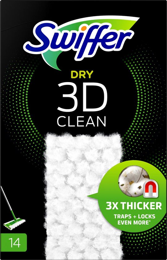 Swiffer Dry 3D clean stofwisdoekjes navulling doosje - 14 stuks | bol