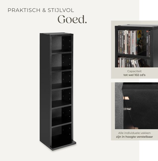 tectake® CD-Rek - Opbergruimte voor Maximaal 102 CD's - DVD-Rek en ...