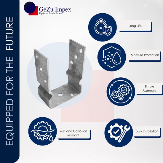 U Form with Bend,81x150x60x4 mm U Post support bracket, Hot Dip ...