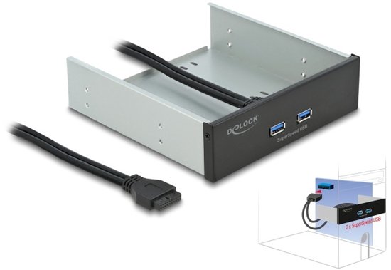Delock Front Panel 5.25 inch - 2x USB 5 Gbps Type-A poorten | bol