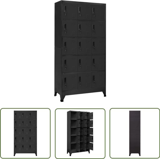 vidaXL Lockerkast staal antraciet 90x40x180 cm Lockerkast - Metalen ...