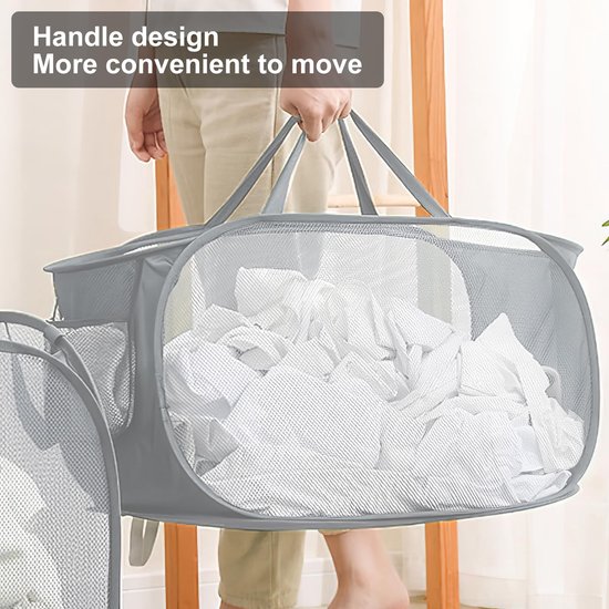 Set van 2 pop-up wasverzamelaar, 75 liter, inklapbare wasmand ...