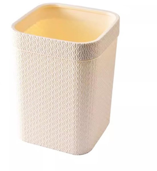 Square Garbage Container Bin, Imitation Rattan Waste Basket, Plastic ...