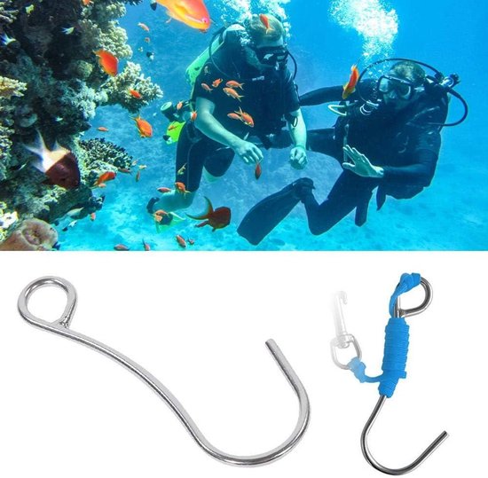 Roestvrijstalen Duikhaak voor Drift Duiken - Single Reef Hook voor Onderwaterduiken . | bol