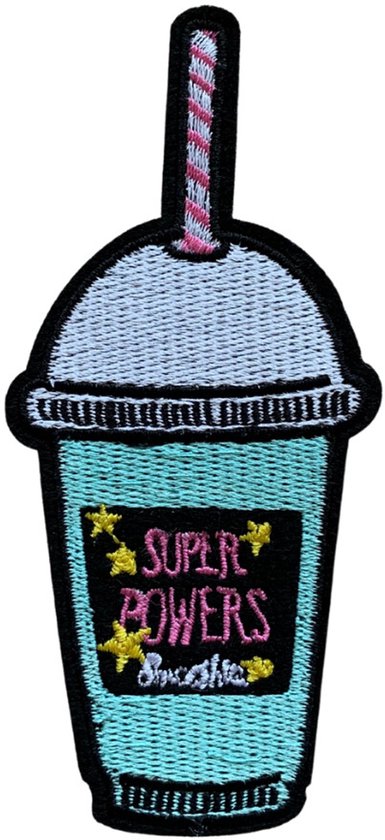Strijk Embleem Milkshake - Superpower - Stof Applicatie - Geborduurd - Kleding -... | bol