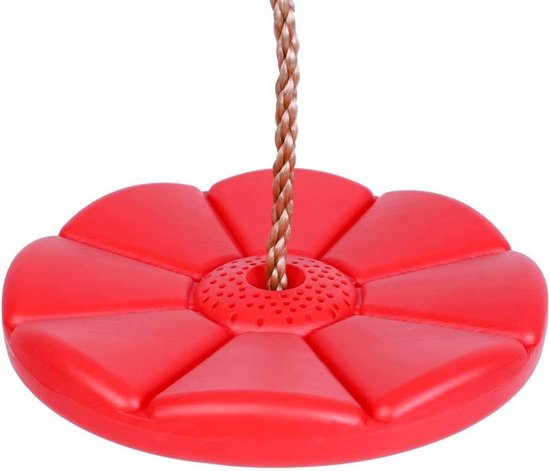 Kids Disc Swing - Rode Bloemblaadjes Design - Swing voor Kinderen met ...