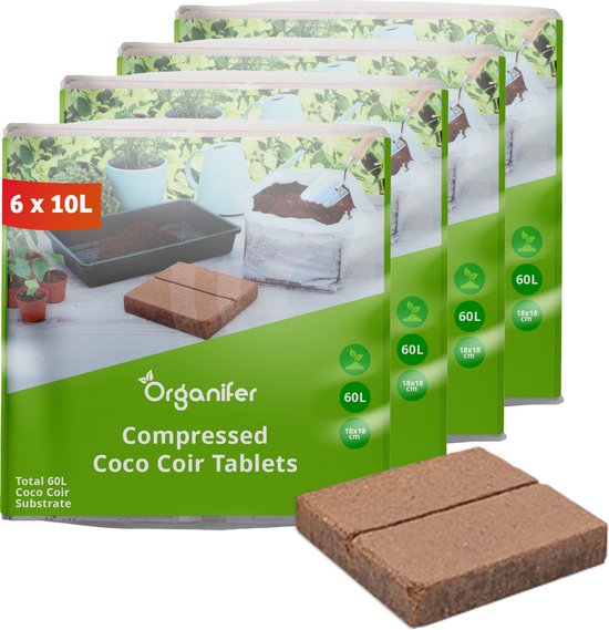 Coco Coir Kokossubstraat Tabletten - 24-Pack Van 10L Zakken, Totaal ...