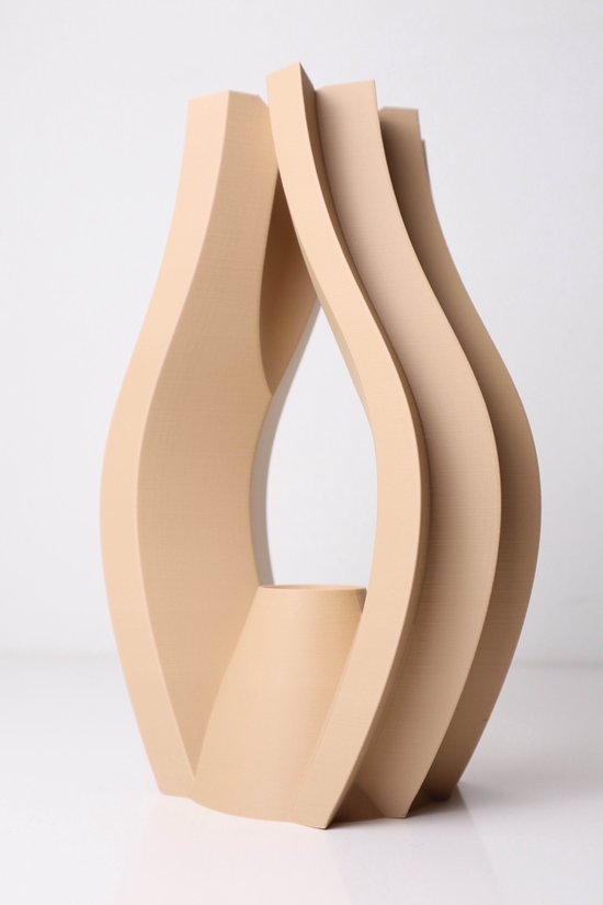 Flowform Moderne Beige vaas met uniek open design | bol