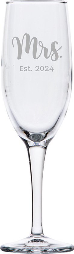 Gegraveerde Champagneglas 16,5cl Mrs. Est. 2024 | bol