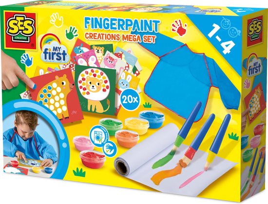 SES Creative - Mijn Eerste Vingerverf Creatie – Mega Knutselset voor ...