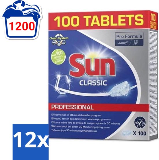 Sun Classic - Pro Formula - Vaatwastabletten - 100 Tabletten ...