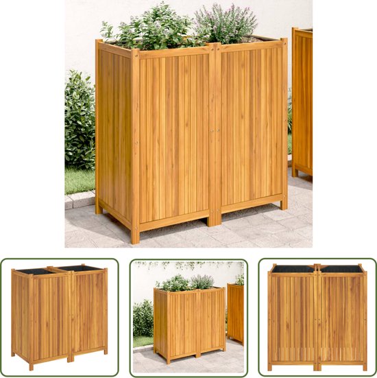 The Living Store Houten Plantenbak - 100 x 50 x 100 cm - Massief Acaciahout | bol