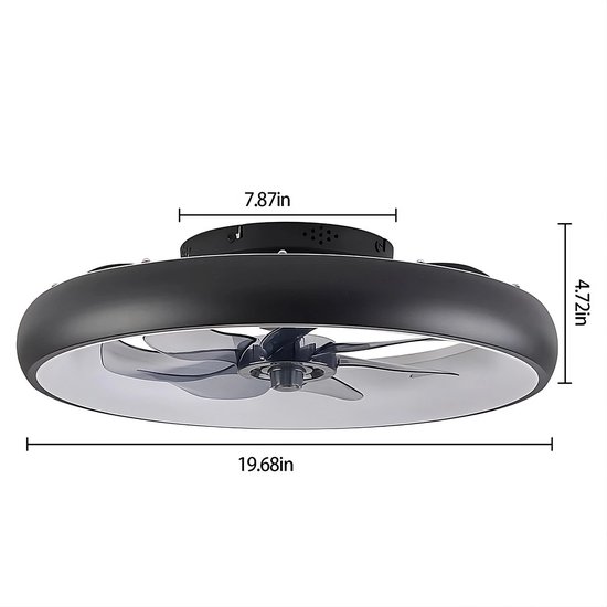 LED Ventilator Lamp - Plafondventilator - Zwart - Dimmer - 6 Standen ...