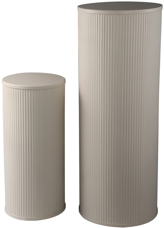 PTMD Zuil Midda - 38x38x100 cm - Staal - Wit - Set van 2 | bol