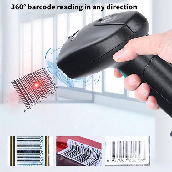 1D/2D QR Barcode Reader Handheld 360° Barcode Reading USB Wired Fall ...