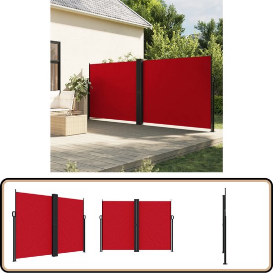 vidaXL Windscherm Uittrekbaar 180x1200 cm - Rood Windscherm ...