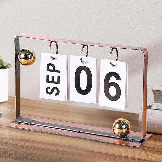 Grote Display Iron Art Desktop Calendar - Flipping Perpetual Metal ...