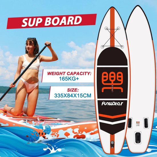 Nivard Sup Board - Opblaasbaar - Supboard - Sup Boards - Paddle - Kayak - 335cm - Oranje | bol