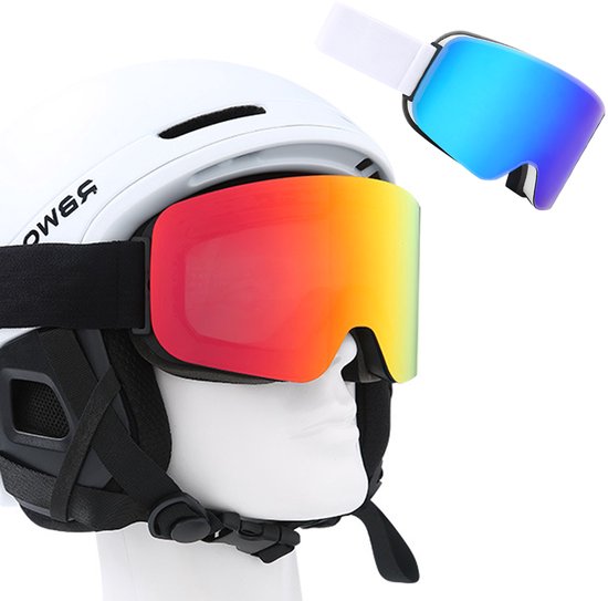 Crrynuo - Skibril Wit - Snowboardbril - Verstelbare Ski/Snowboard bril ...