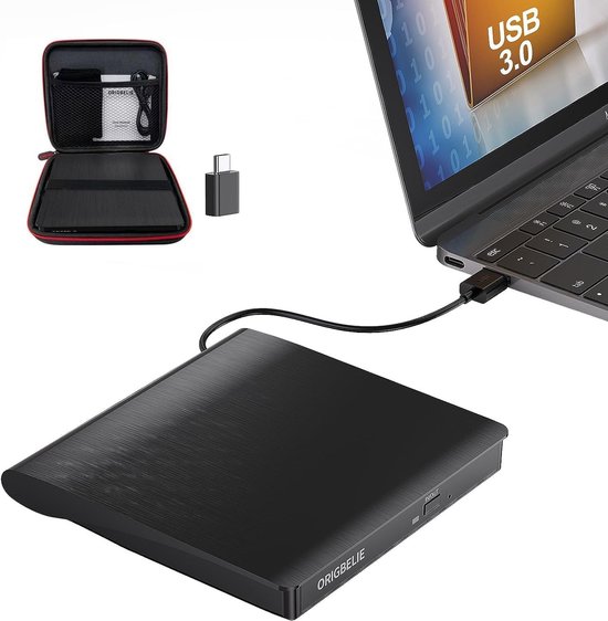 Externe CD Speler voor Laptop en PC – Plug & Play CD DVD Brander – USB ...