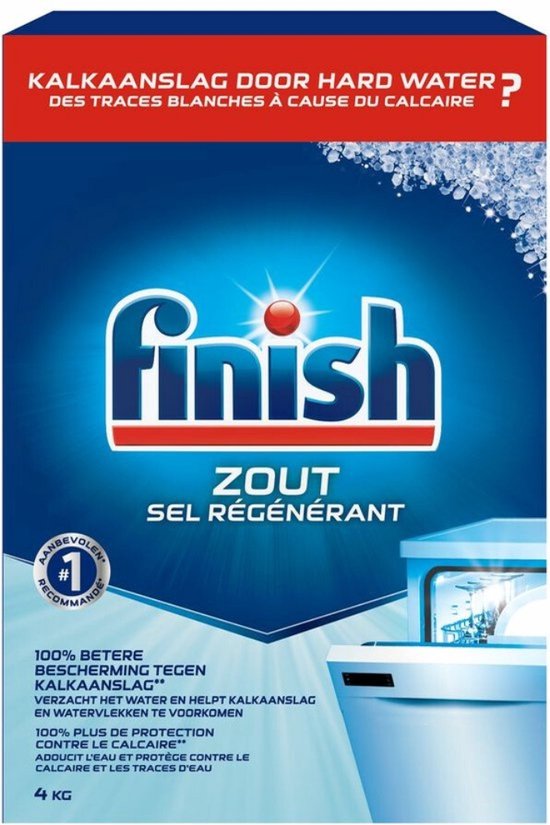 Finish - Vaatwasmachine Zout - Anti-Kalk & Anti-Corrosie - 4 kg - Bulkverpakking - 5 stuks | bol