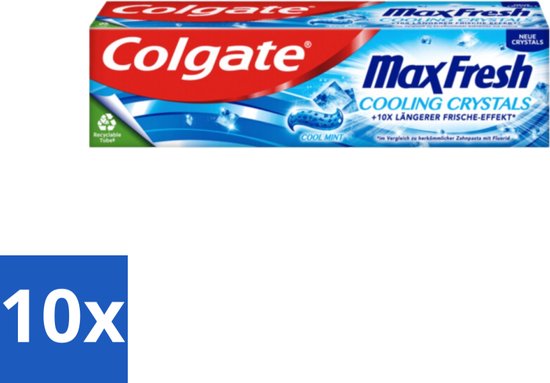 Colgate Max Fresh Blue - Cooling Crystals - Tandpasta - 10x Langere ...