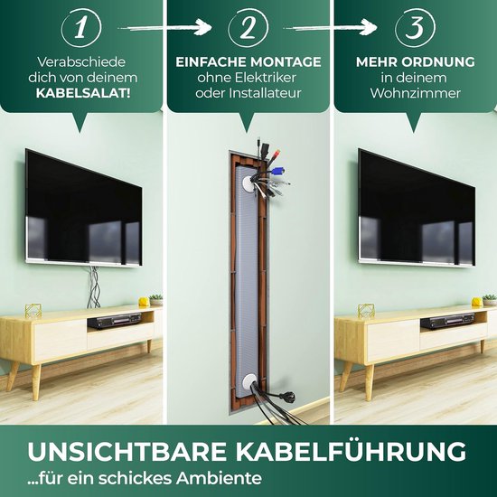 Inbouw kabelgoot - Ovale multimedia buis - 1,1 m lang - Kabels ...