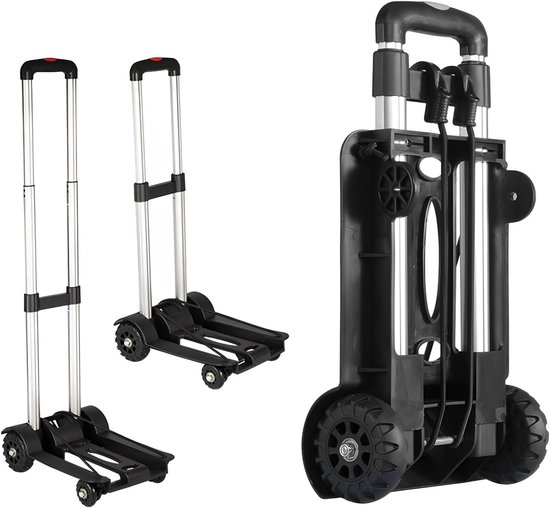 Opvouwbare bagagewagen - lichtgewicht - 50 kg draagvermogen - aluminium ...