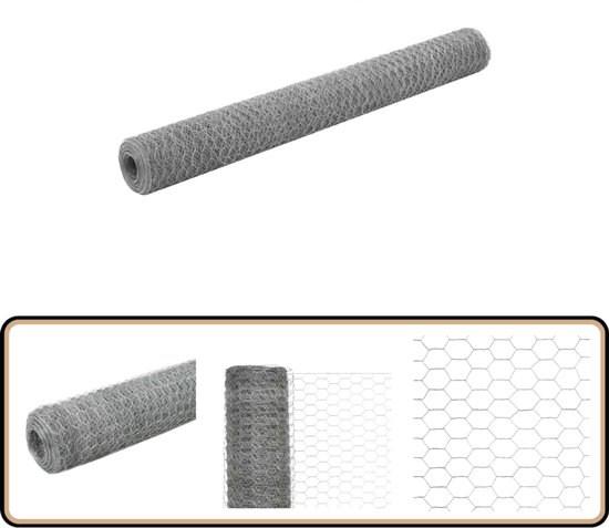 vidaXL Kippengaas - 25x1,2 m - Gegalvaniseerd staal Draadgaas ...