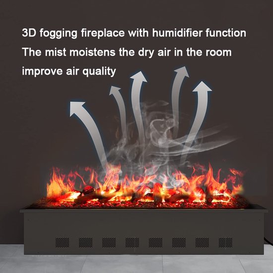 Waterdamp open Haard Elektrische Haardkachel Verzonken en muur ...