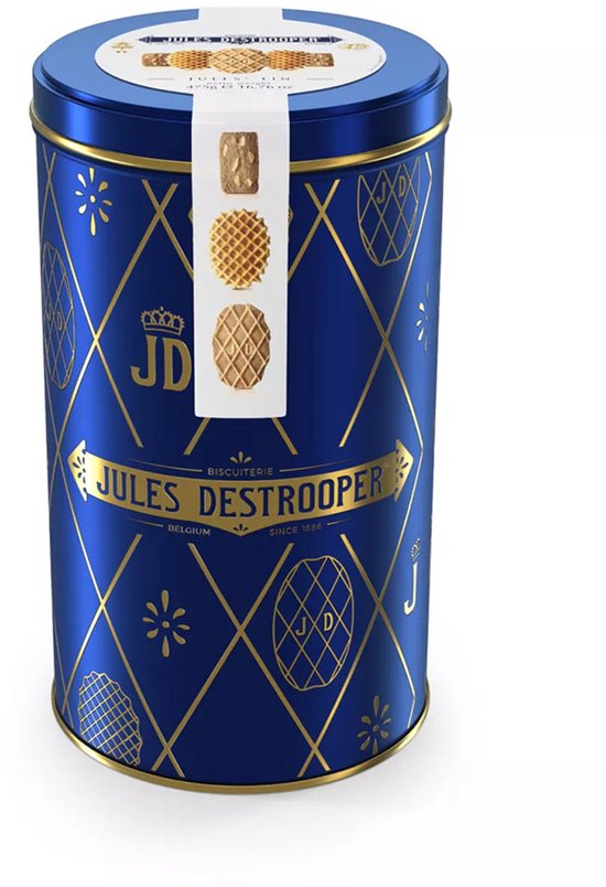 Jules Destrooper Jules' Cookie Tin - 2 mogelijke varianten Goud/Blauw ...