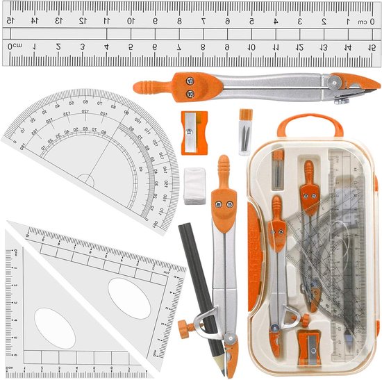 Geometrische passer set - wiskunde accessoires - 6 stuks | bol