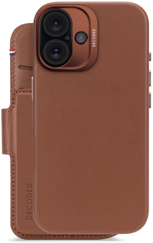 DECODED Leren Detachable Wallet Case Geschikt voor iPhone 16 - 2-in-1 ...