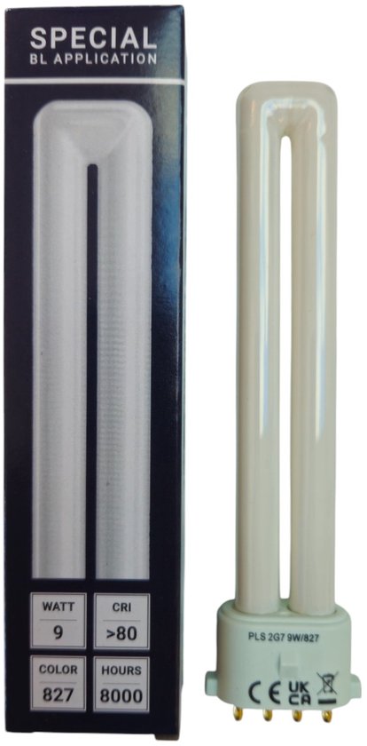 PL-S | 2G7 Fitting | 9W | 827 Zeer Warm Wit | Opaal | 4-Pin | bol