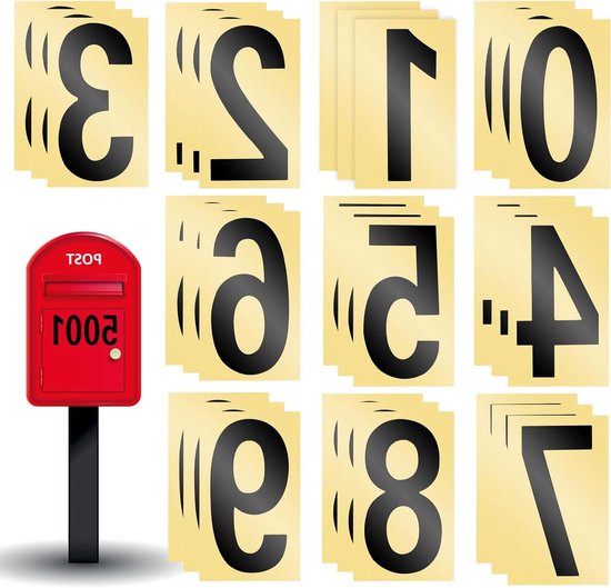 30 self-adhesive numbers weatherproof 10 cm large number stickers 0-9 ...