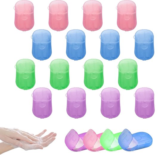Kraftverdia® - Draagbare handzeep - 16 Doosjes Reiszepjes - 20 Stuks ...