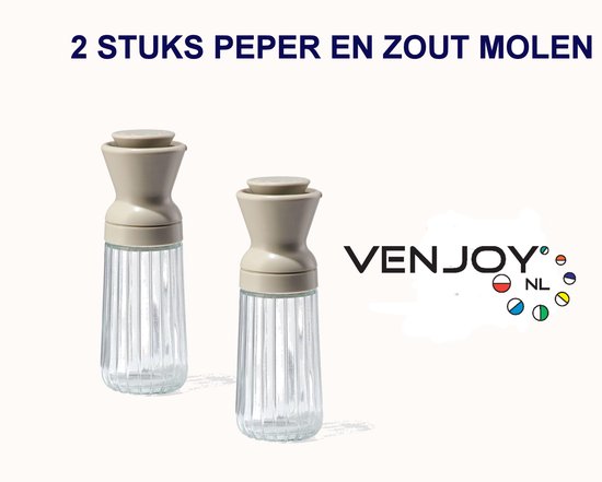 2 stuks Peper en Zoutmolen - Hema 18 cm - glas met kunststof | bol