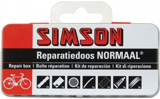 Simson bandenplakset / reparatieset - 18-delig - fietsbanden plakken set compleet | bol