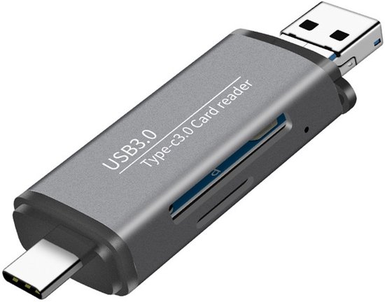 USB 3.0 + USB-C + Micro-USB naar SD + Micro-SD (tf) kaartlezer adapter ...