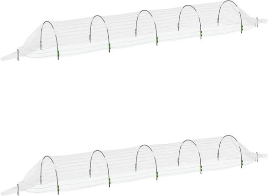 vidaXL Kweektunnels - 2 stuks - Glasvezel en Polypropeen Kweektunnel ...