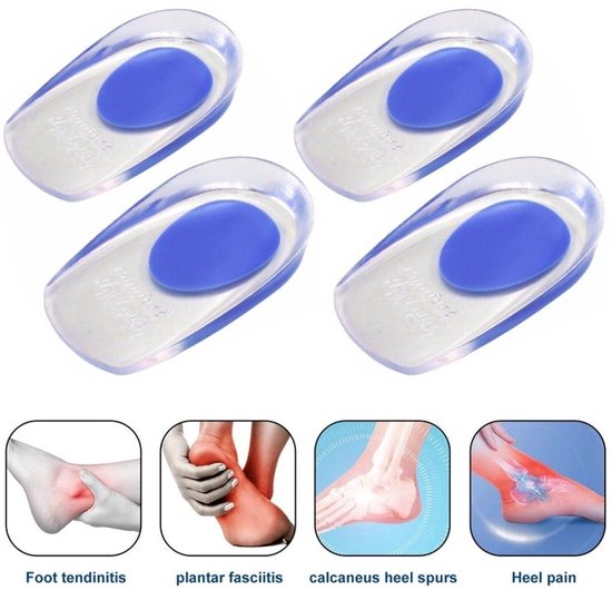 2 Paar 3D Soft Gel Hielspoor Zooltjes - Maat 40-46 - Hielberschermer ...