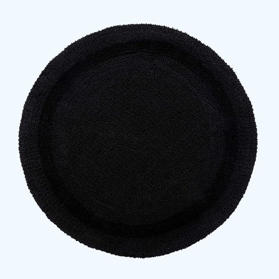 Homescapes Ronde badmat - Zwart katoen - 80 cm | bol
