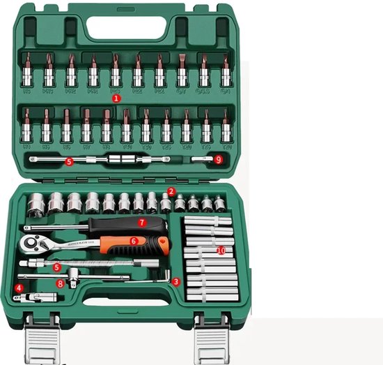 Betaalbare Goederen® Doppenset - 53-delig - Auto Reparatie Gereedschap ...