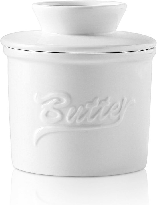 Keramische Boterpot met Deksel voor Zachte Boter - Duurzame Porseleinen ...