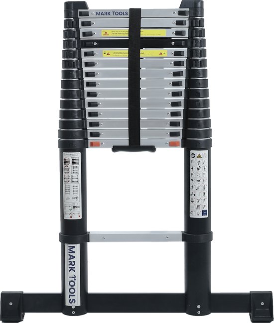 MARK TOOLS PRO Telescoopladder - 4,80 meter - met Stabilisatie Balk en ...