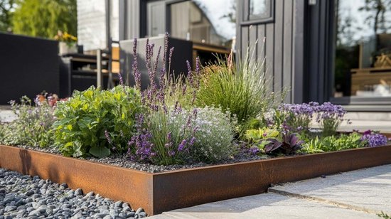 Cortenstaal borderrand 14cm 5 meter, 1mm | bol