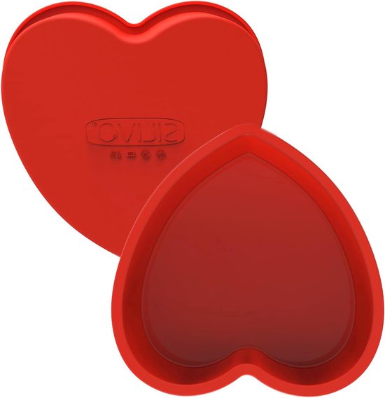 Siliconen bakvorm hart groot - anti-aanbak taartvorm - 2 stuks - 26 cm ...