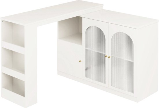 360° draaibare bartafel, wit draaibare eet- en barkast ...