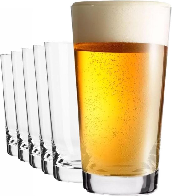 Luxe Bierglazen 530ml - Hittebestendig - Perfect voor Feesten - 6 Stuks | bol